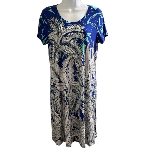 Spense | Dresses | Spense Palm Leaf Shift Dress Stretch Petite Large ...